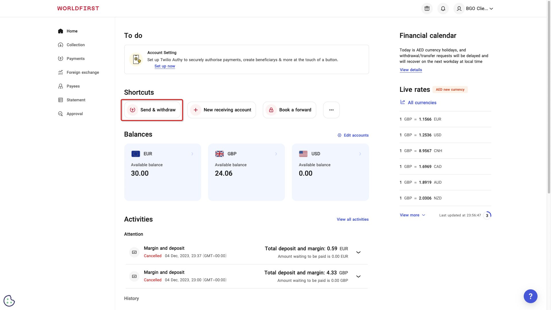 How to make a payment from a balance | WorldFirst UK