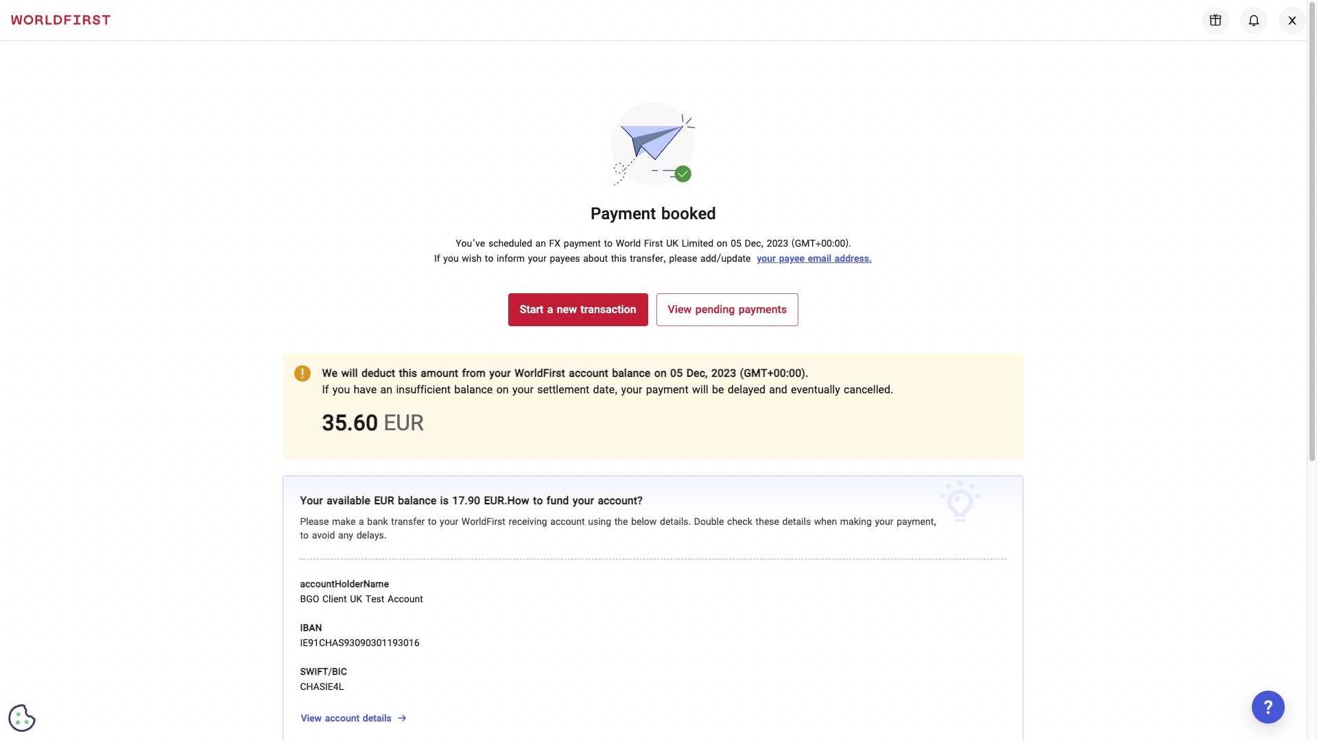 How to make a payment: unfunded forwards | WorldFirst UK ...