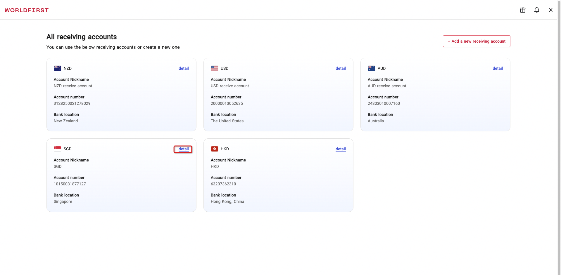 How to view your account details | WorldFirst SG