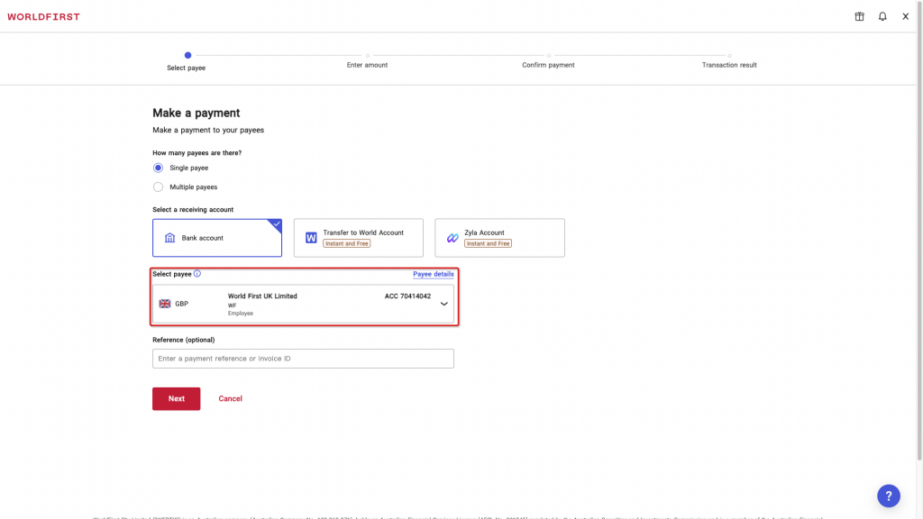 How to make a payment: unfunded forwards | WorldFirst SG